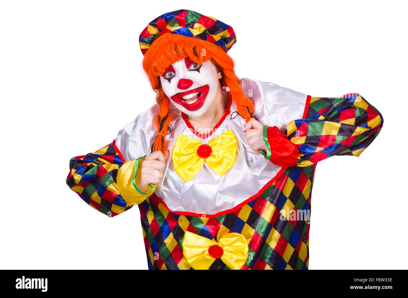 Clown in the costume isolated on white Stock Photo - Alamy