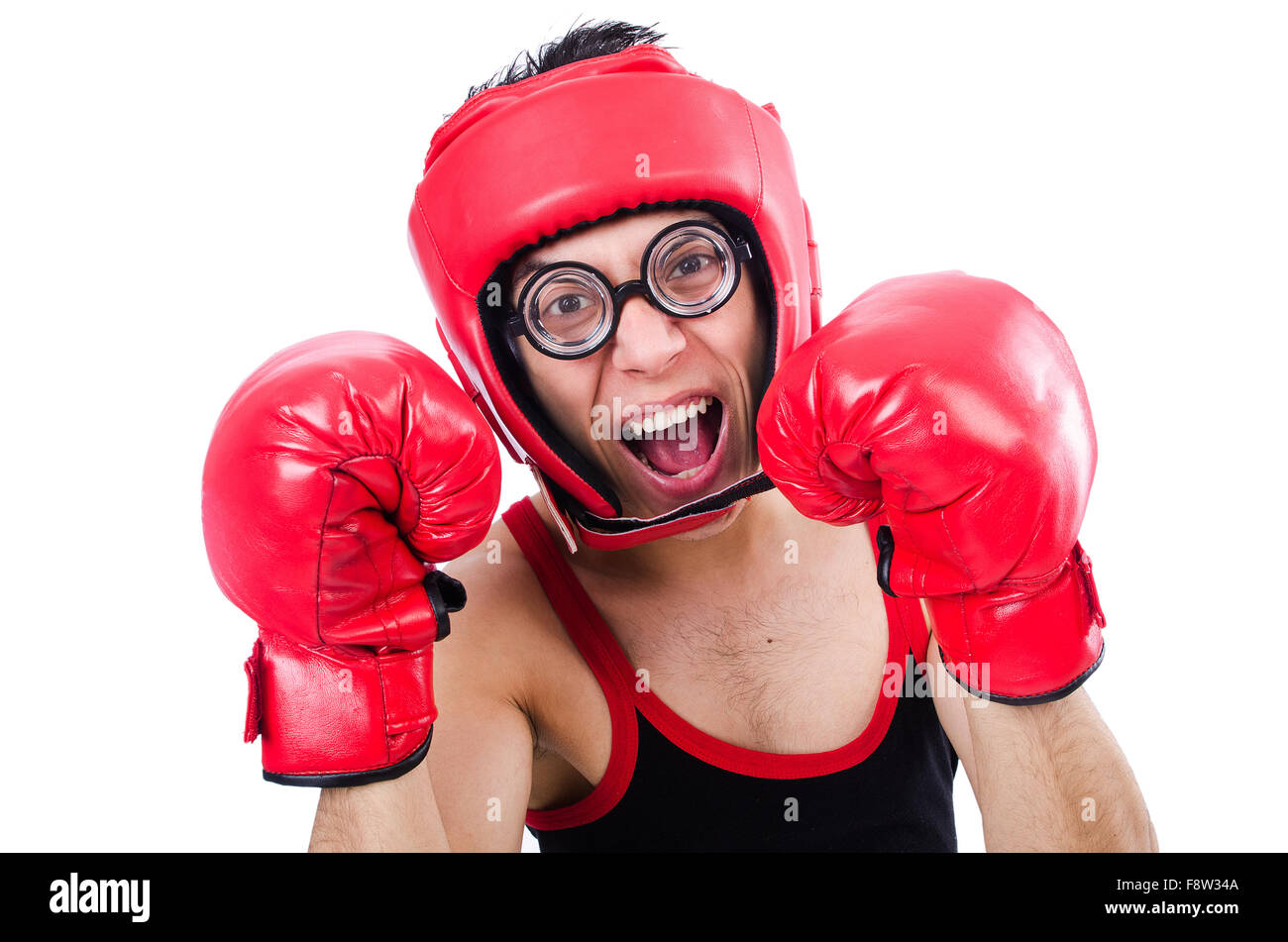 Funny boxer isolated on the white background Stock Photo - Alamy
