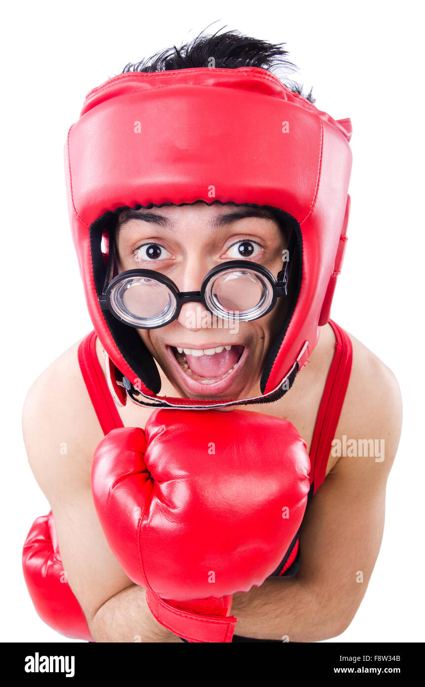 Funny boxer isolated on the white background Stock Photo - Alamy