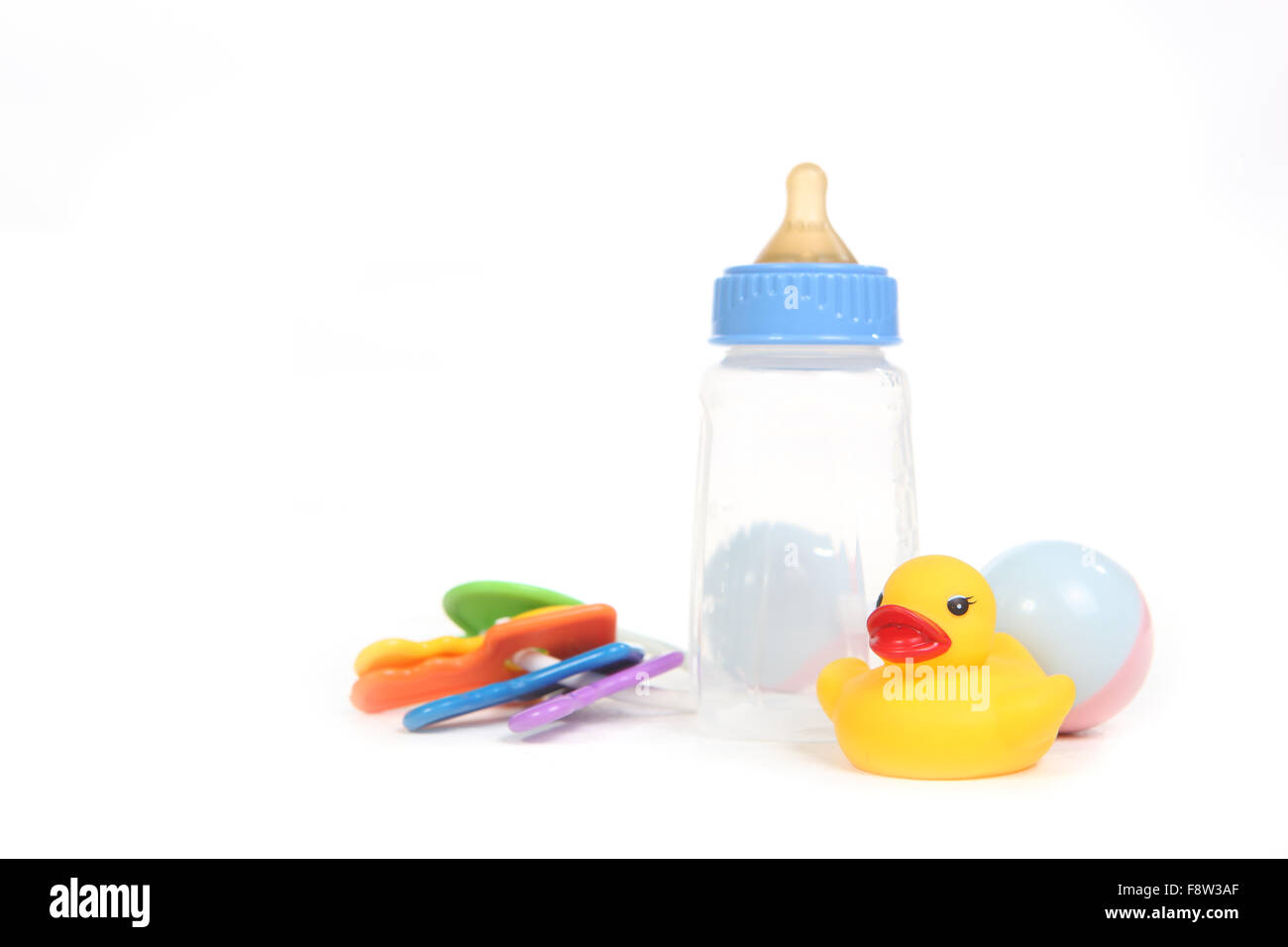 Baby items on white hi-res stock photography and images - Alamy