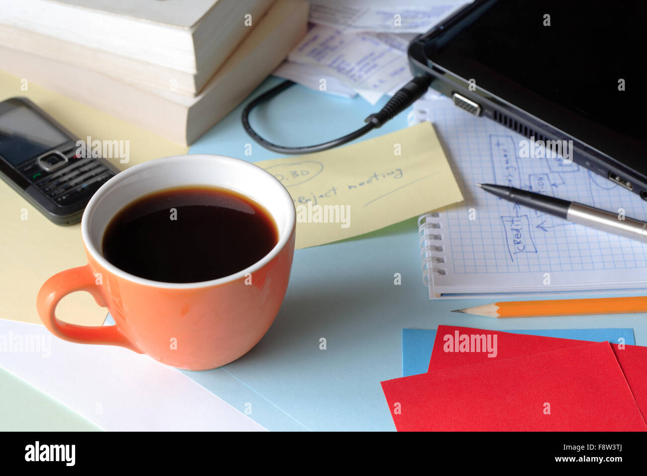 Coffee And Work Stock Photo - Alamy