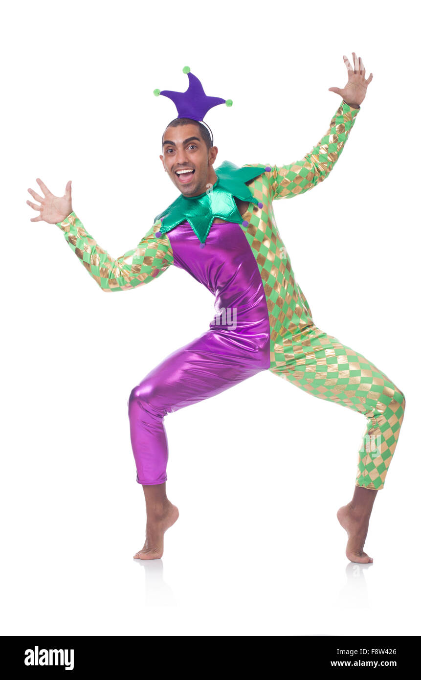 Man clown isolated on white Stock Photo - Alamy