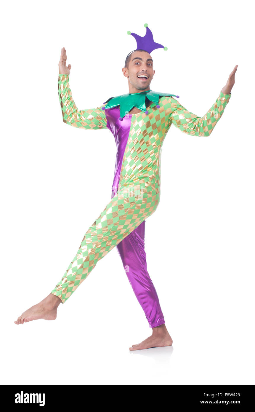 Man clown isolated on white Stock Photo - Alamy