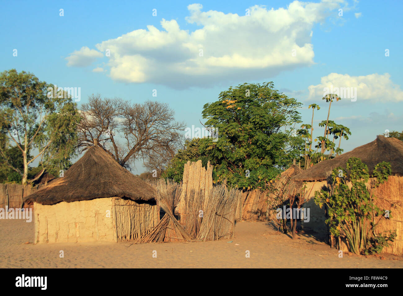 Namibian Village at Kwando River. Caprivi Strip, Namibia Stock Photo ...