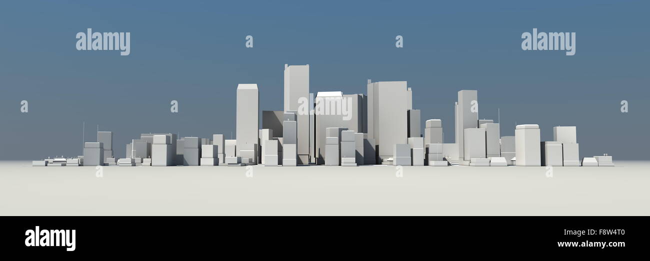 Wide Cityscape Model 3D - with Shadow Stock Photo - Alamy