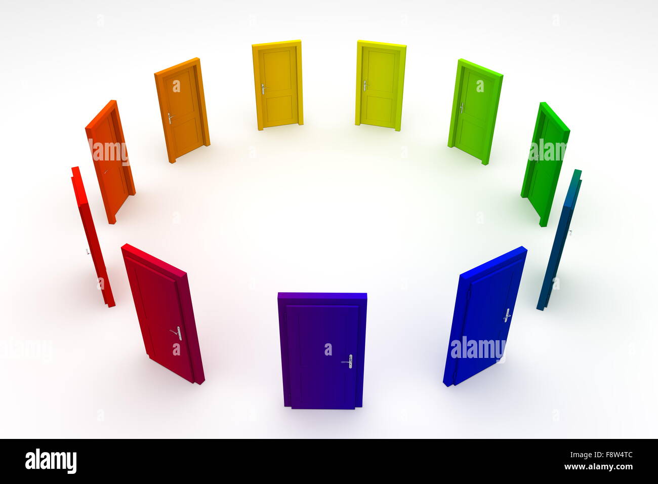 Colourful Door Circle 1 - Closed Doors Stock Photo - Alamy