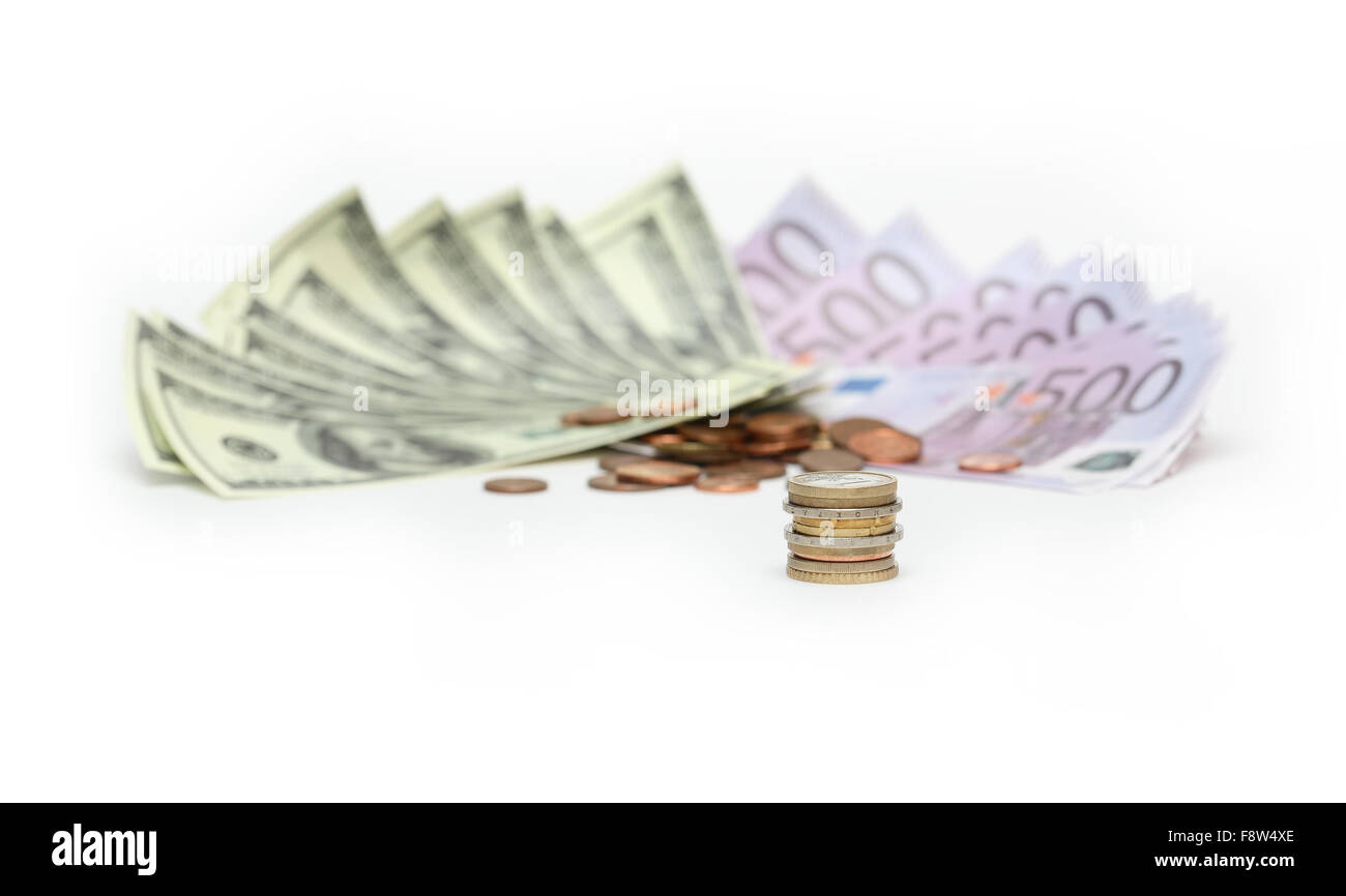 Coin currency on money Cut Out Stock Images & Pictures - Alamy