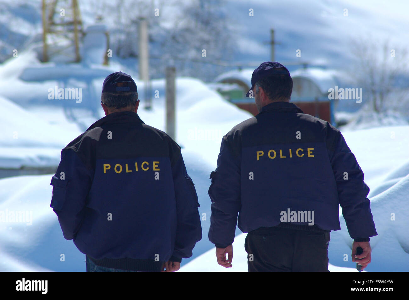 Police patrol in winter Stock Photo - Alamy