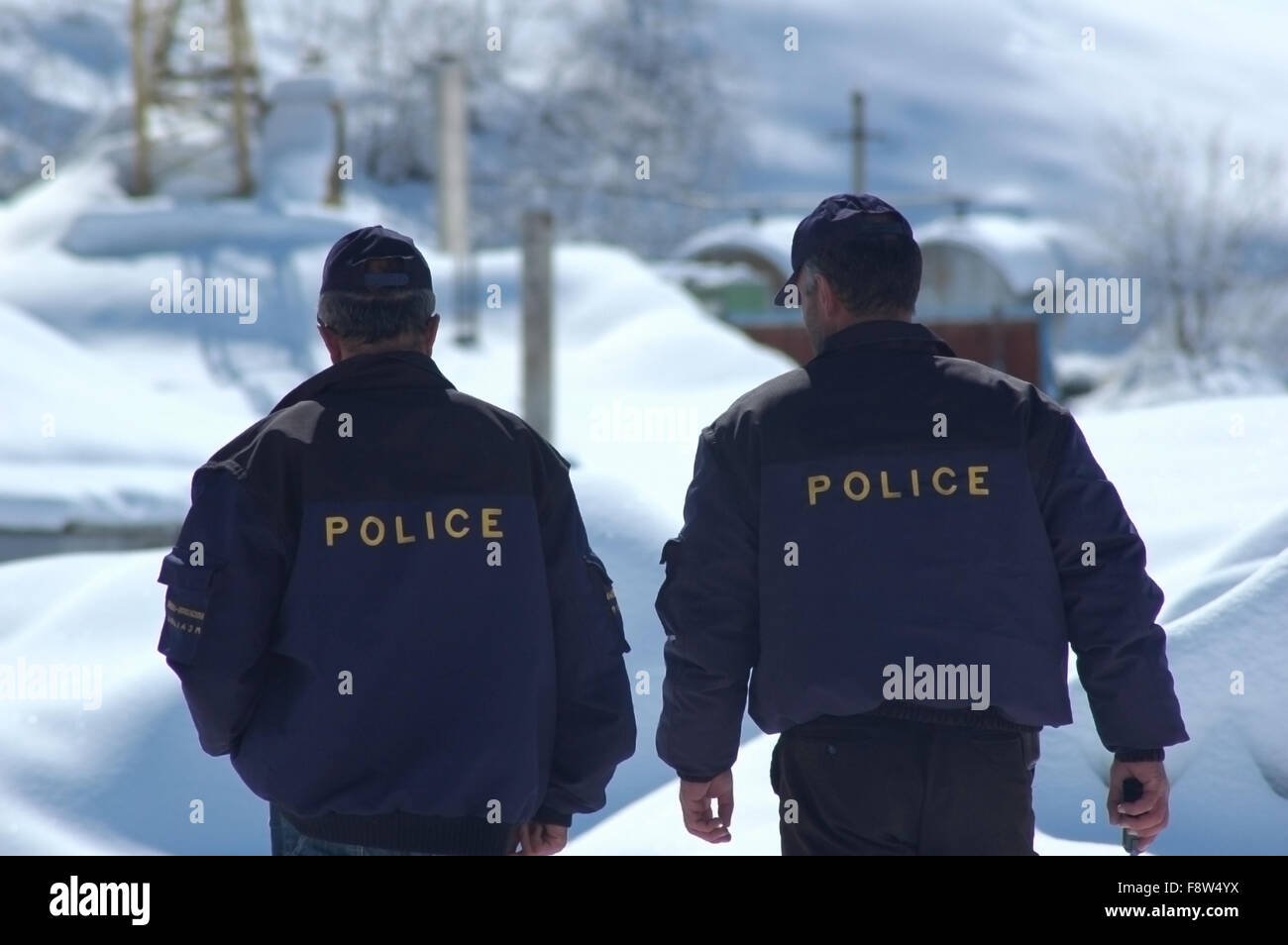Police patrol in winter Stock Photo - Alamy