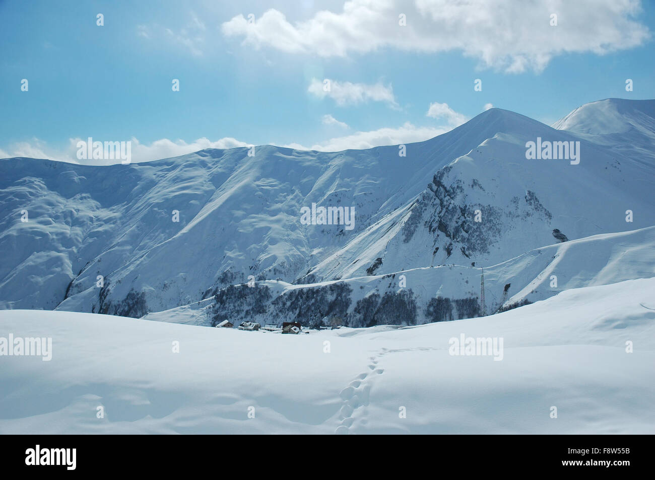 Winter landscape with mountains - Georgia Stock Photo - Alamy