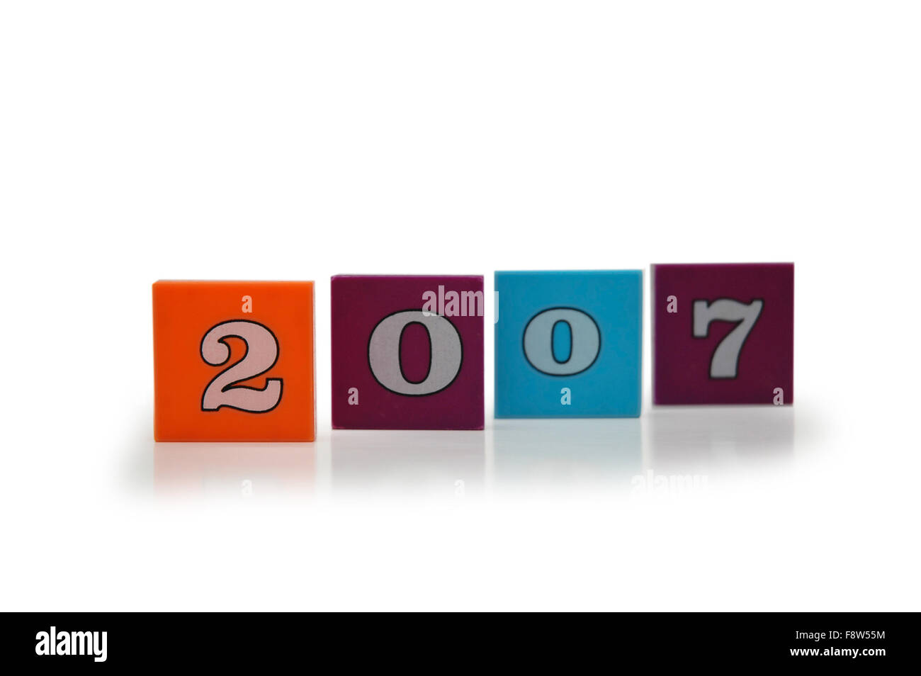 Letters showing year "2007" isolated on white Stock Photo - Alamy
