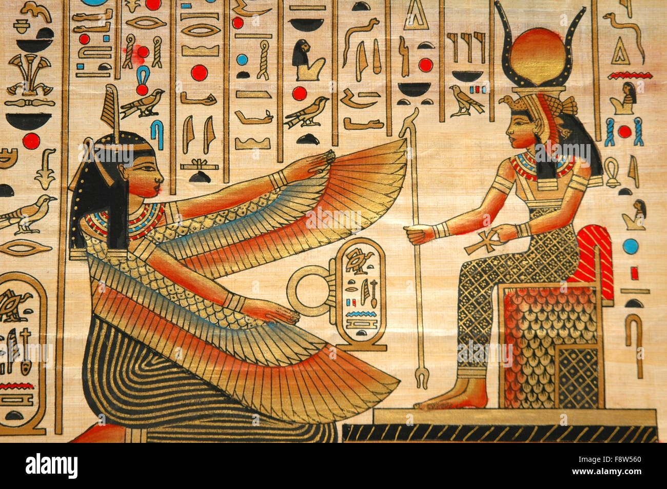 Papyrus with elements of egyptian ancient history Stock Photo - Alamy