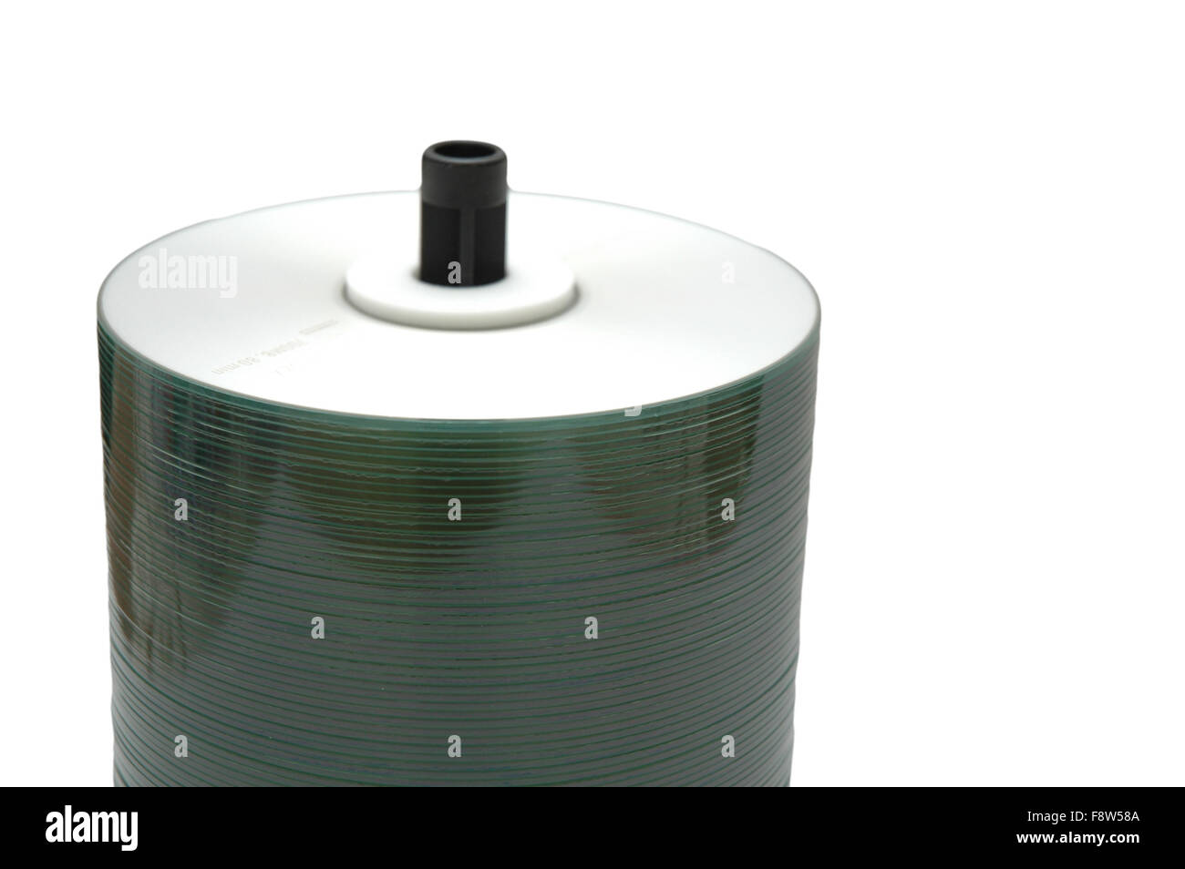 Spindle of CD's isolated on white Stock Photo - Alamy