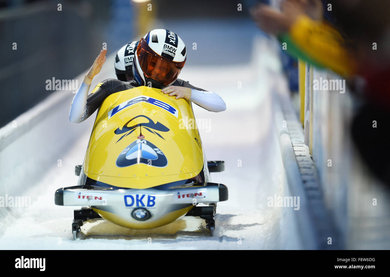 Koenigssee, Germany. 11th Dec, 2015. German bobsleigh racers Anja ...