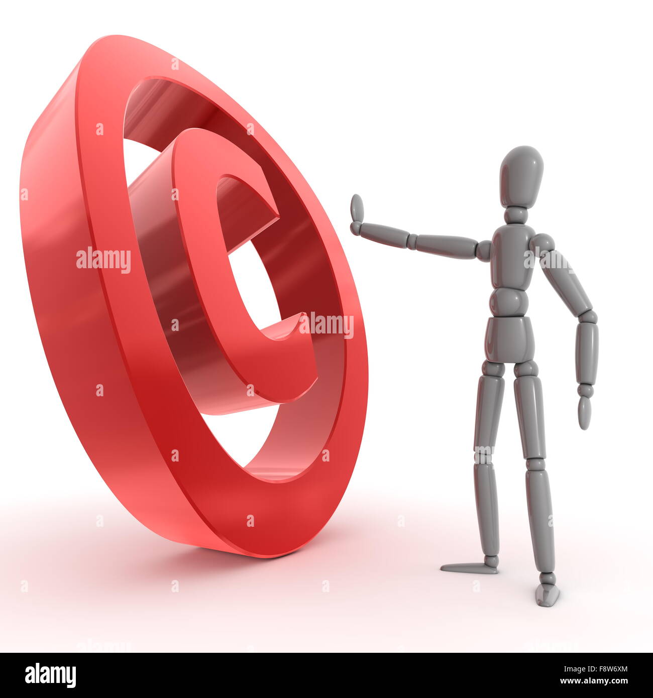 Stopping Shiny Red Copyright Sign - Side View Stock Photo - Alamy