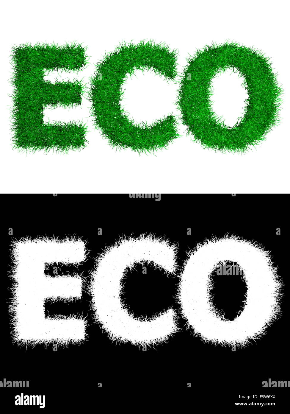 Eco made of Grass - White Background Stock Photo - Alamy