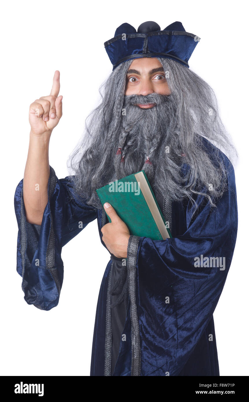 Wizard isolated on the wise background Stock Photo - Alamy