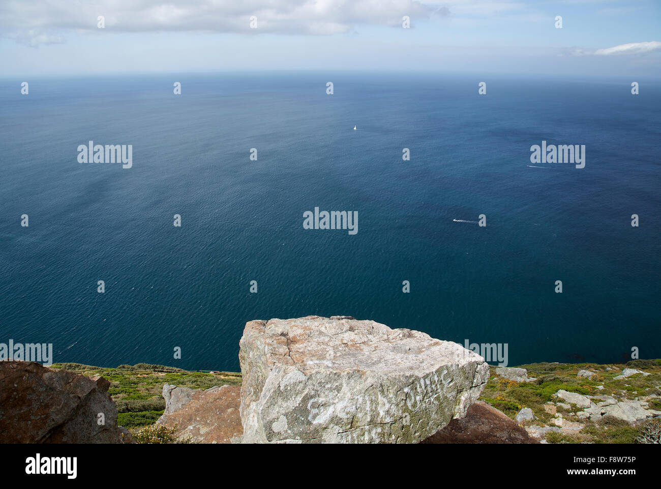 A wide angle panoramic view of the Atlantic Ocean from Cape Point in ...