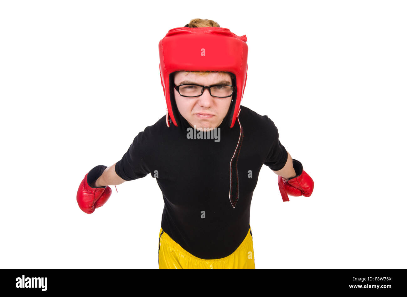Funny boxer isolated on the white background Stock Photo - Alamy