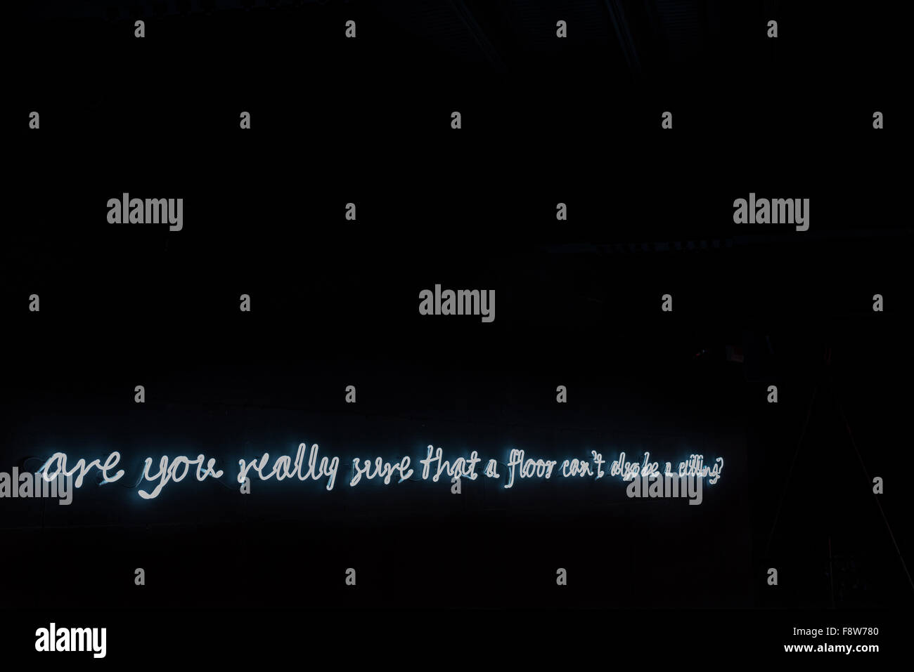 Neon wall quote Stock Photo - Alamy