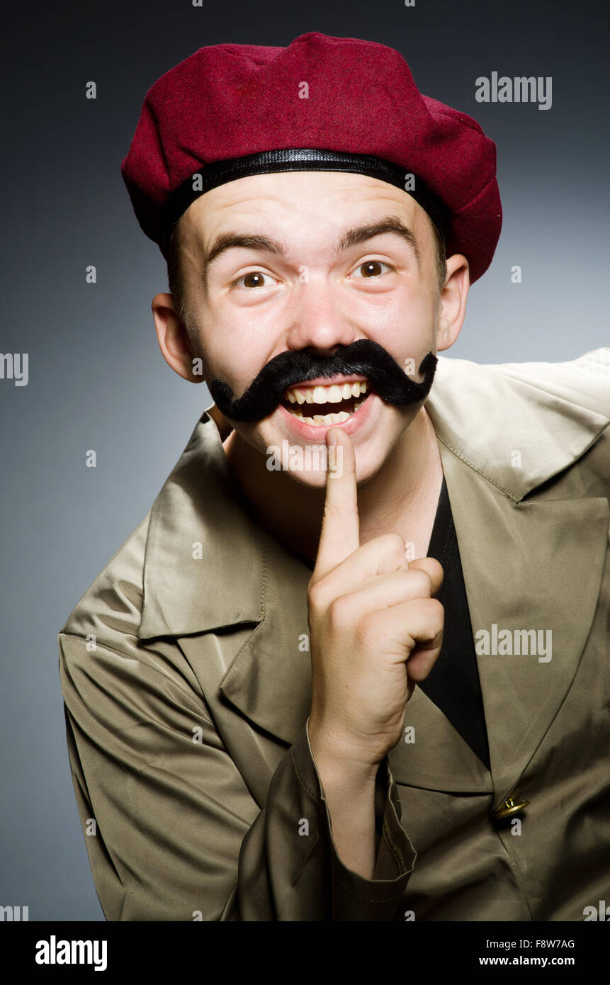 Funny soldier in military concept Stock Photo - Alamy