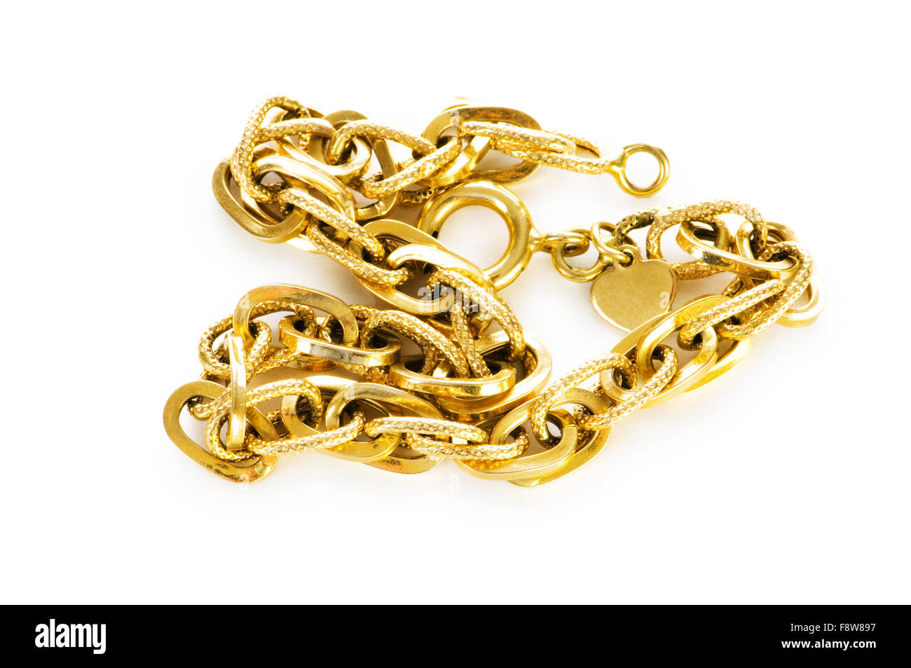Golden chain isolated on the white background Stock Photo - Alamy