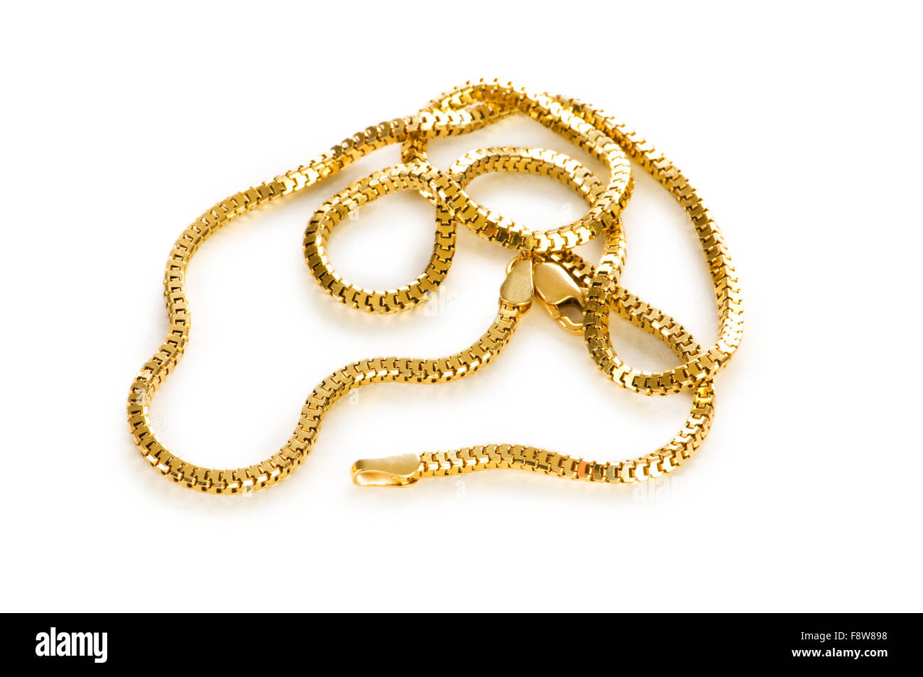 Golden chain isolated on the white background Stock Photo - Alamy
