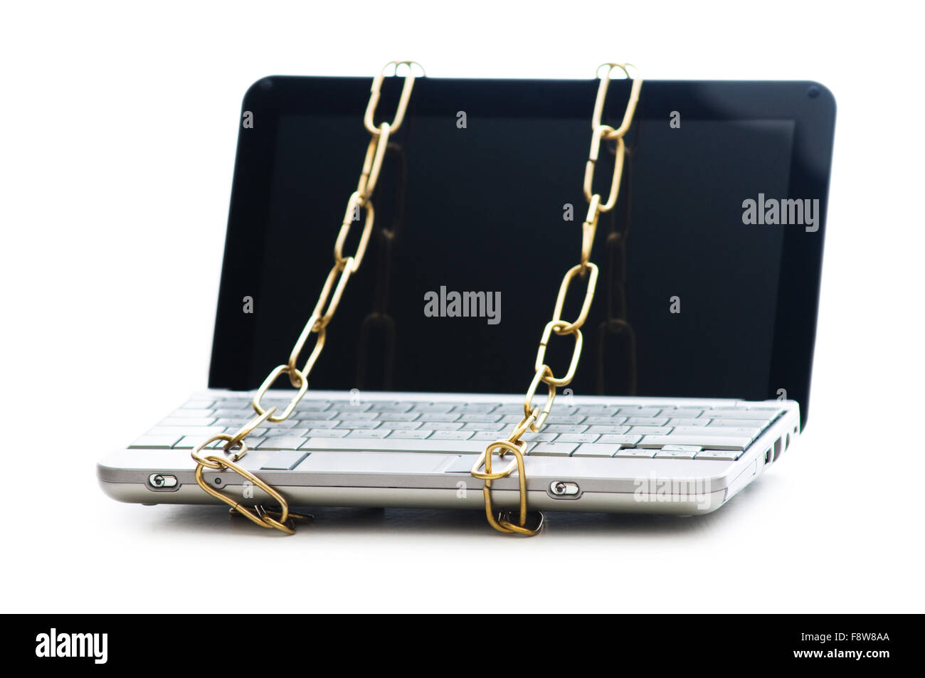 Concept of computer security with laptop and chain Stock Photo - Alamy