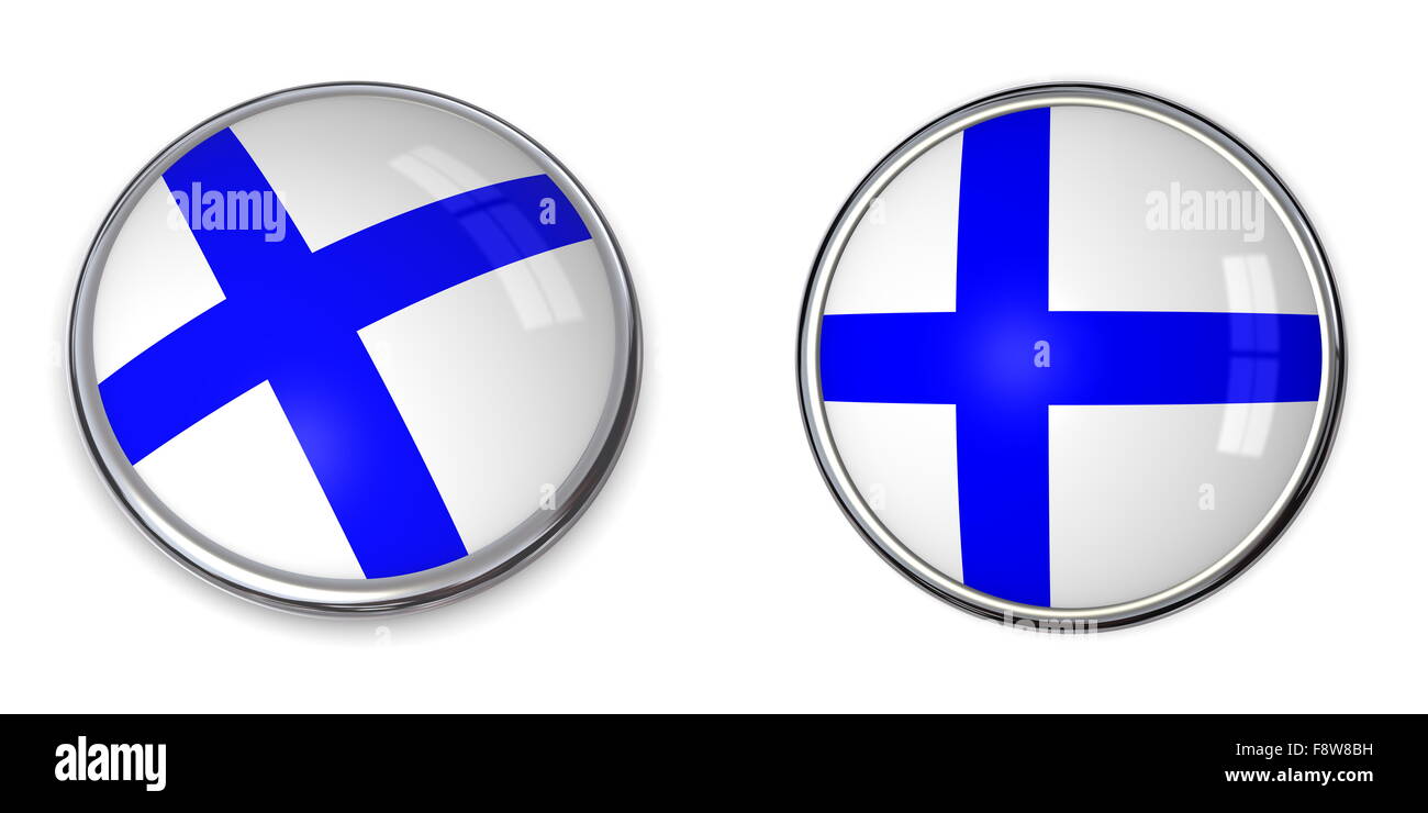 Finland flag button 3d Cut Out Stock Images & Pictures - Alamy