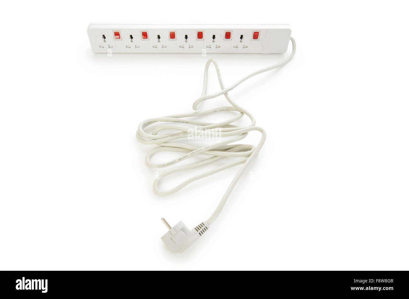Extension cord isolated on the white background Stock Photo - Alamy
