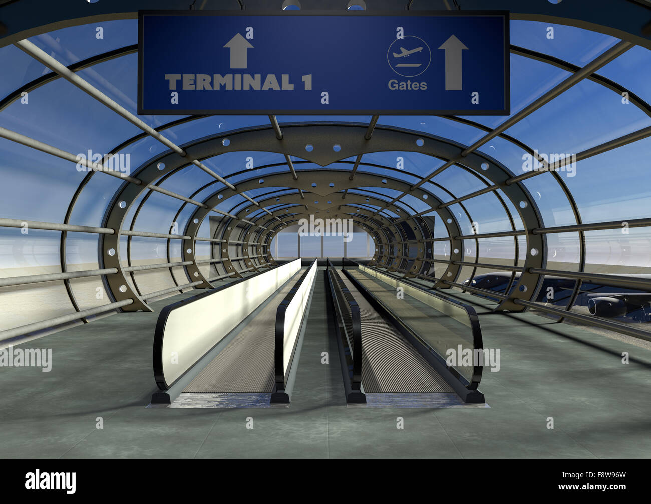 Airport terminal, gates airplane boarding, travel, connection to ...