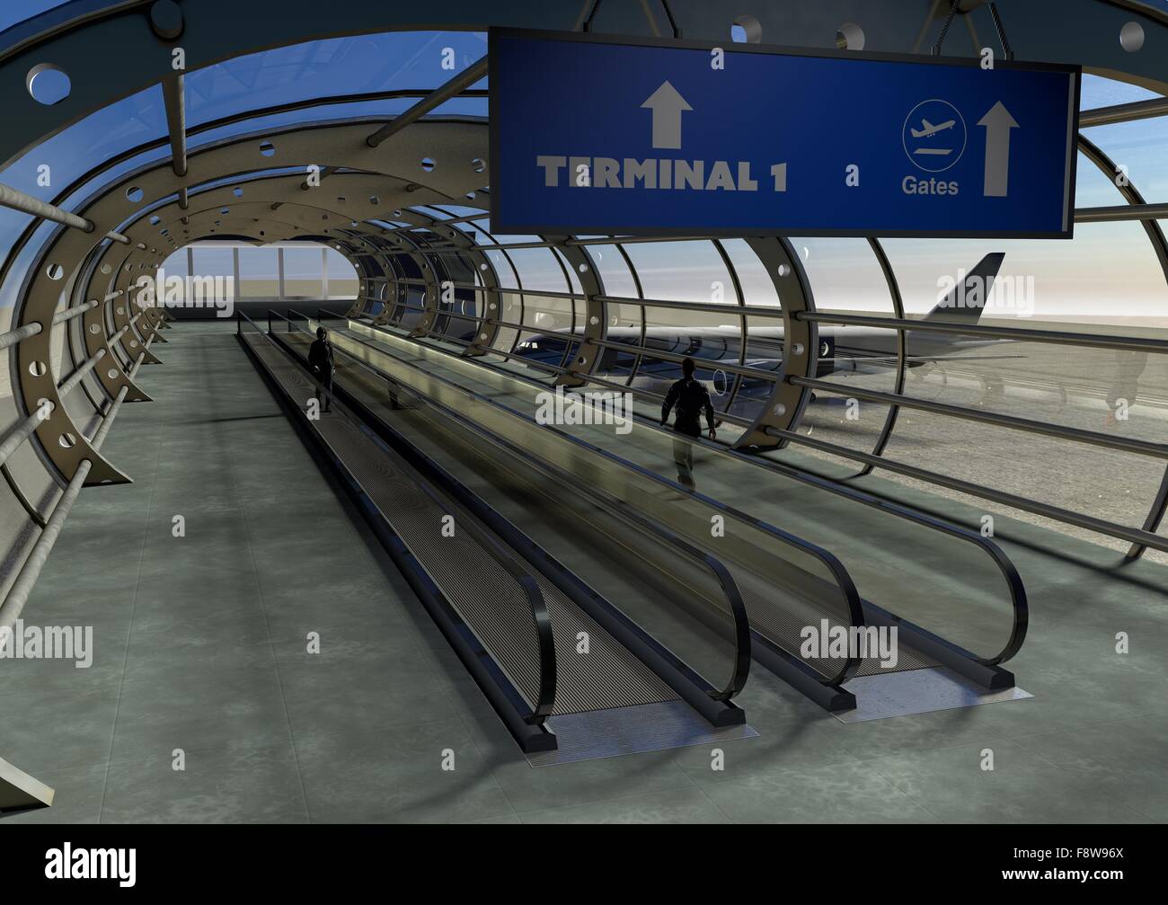 Airport terminal, gates airplane boarding, travel, connection to ...