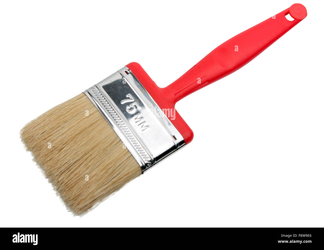 Single brush with red plastic handle Stock Photo - Alamy