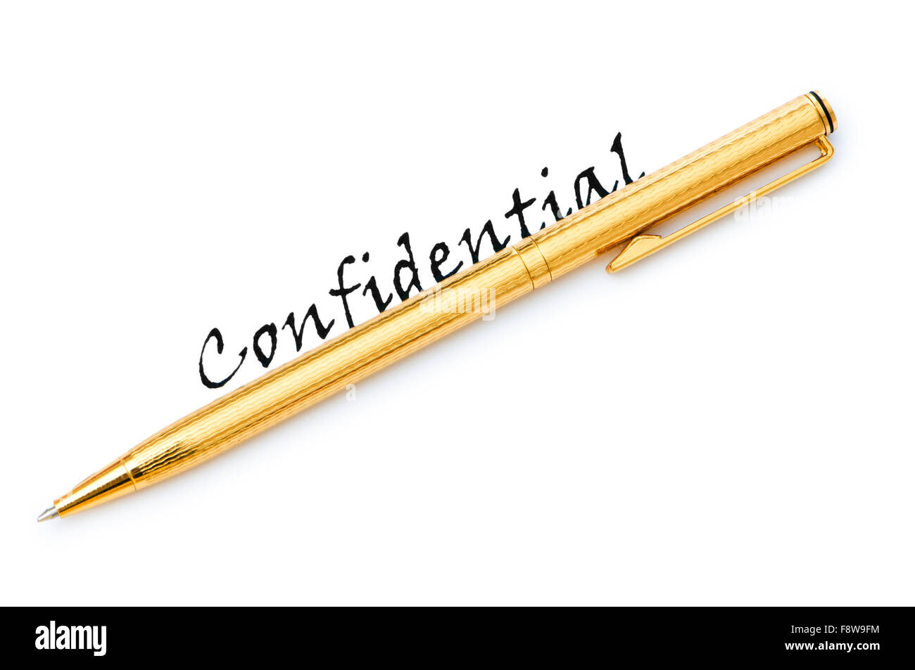 Confidential message and pen on white Stock Photo - Alamy
