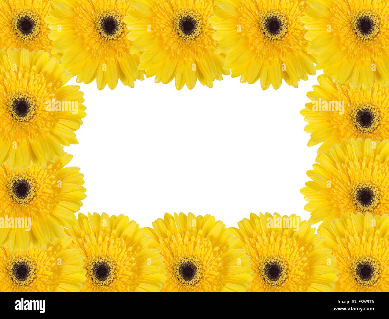 Abstract frame with yellow flowers Stock Photo - Alamy