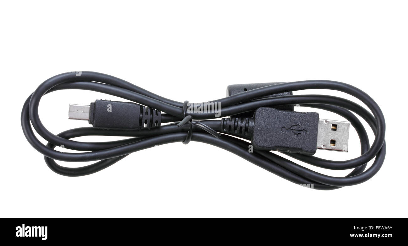 Single black USB-cable Stock Photo - Alamy
