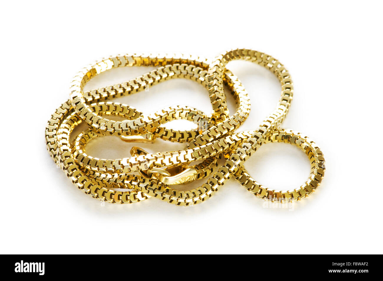 Golden chain isolated on the white background Stock Photo - Alamy
