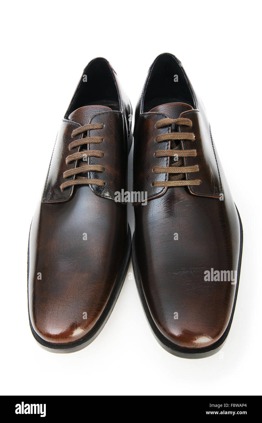Male shoes isolated on the white background Stock Photo - Alamy