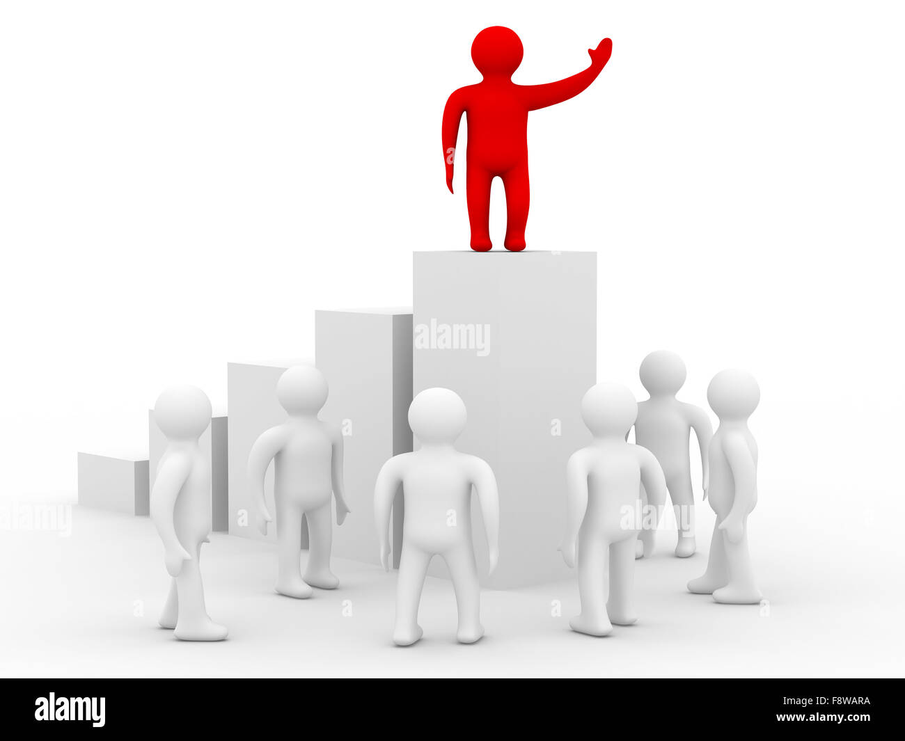 conceptual image of the leader. Isolated 3D image Stock Photo - Alamy