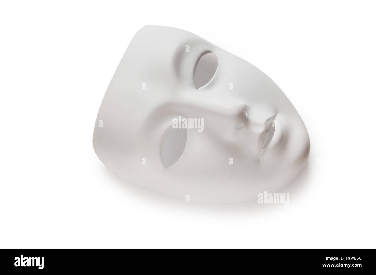 Theatre concept with the white plastic masks Stock Photo - Alamy