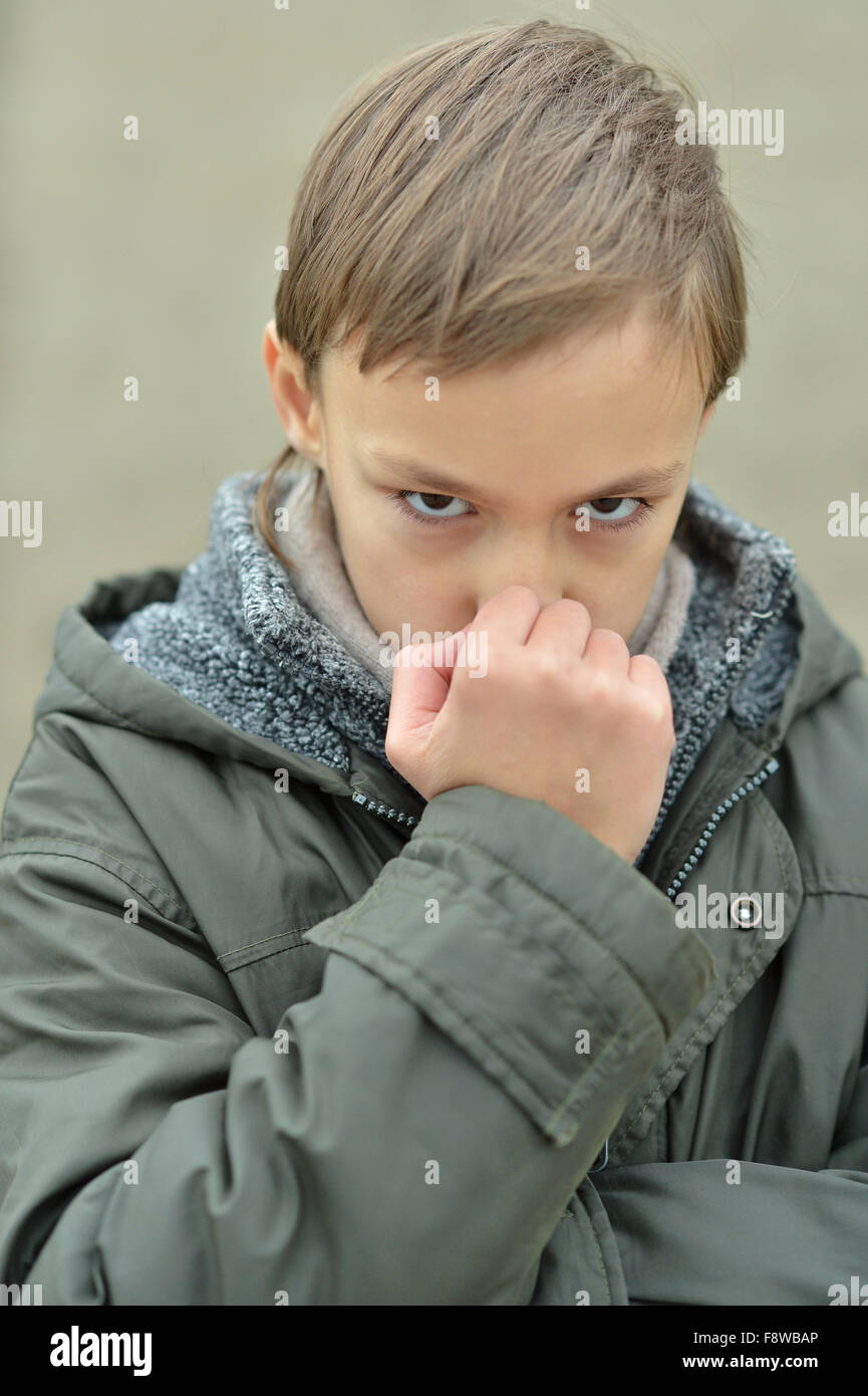 serious thinking boy Stock Photo - Alamy