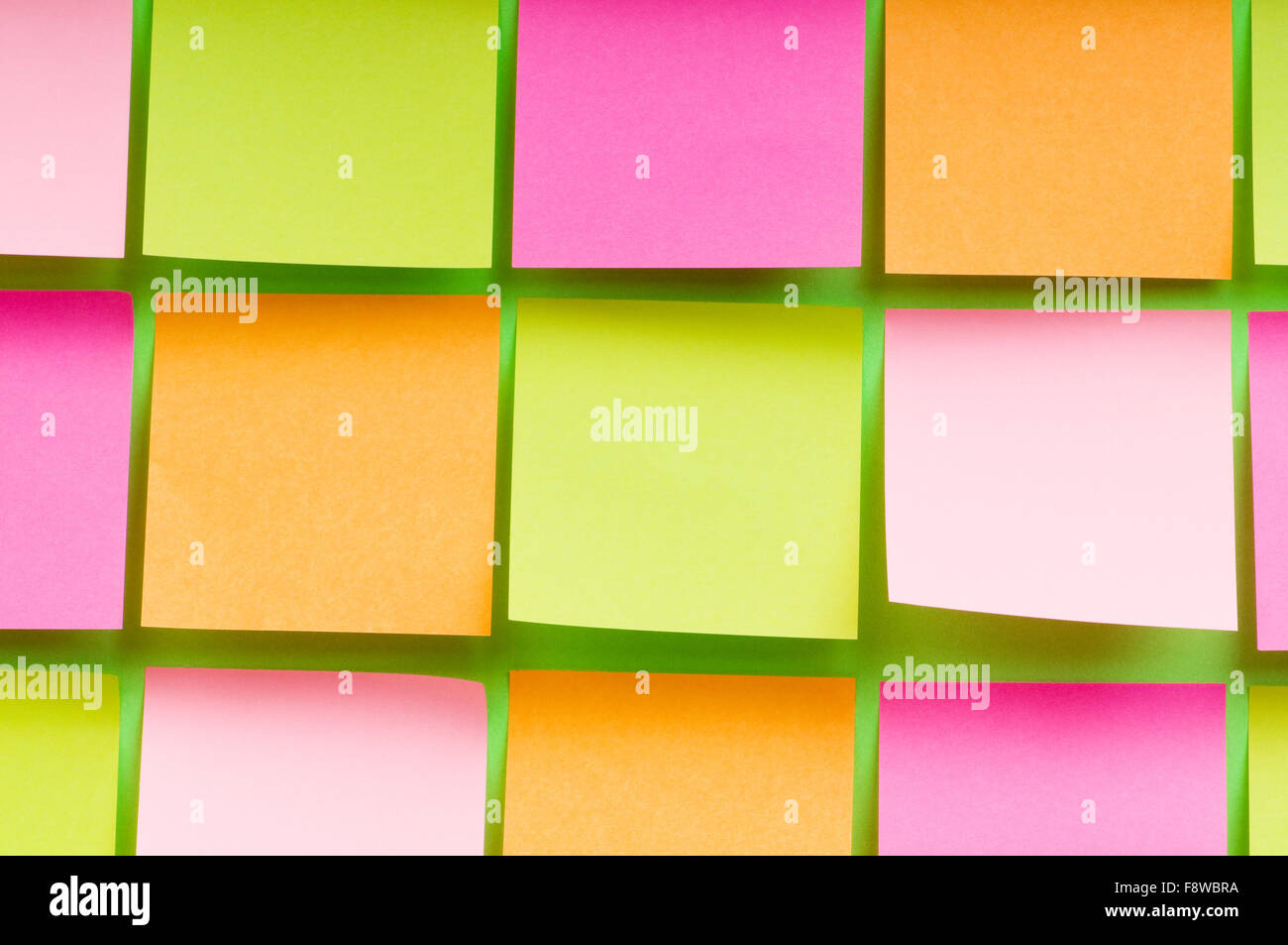 Reminder notes on the bright colorful paper Stock Photo - Alamy