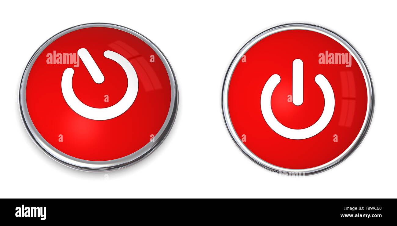 Red Power Button Stock Photo - Alamy