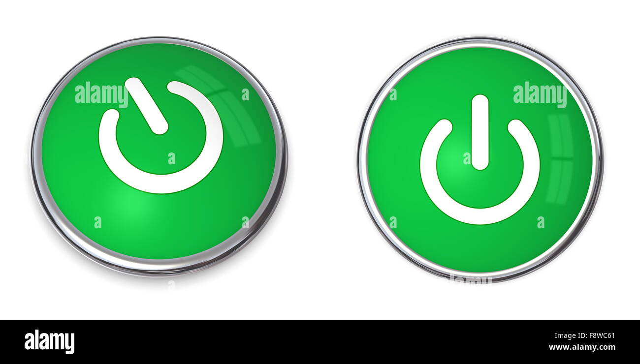 Green power button Cut Out Stock Images & Pictures - Alamy