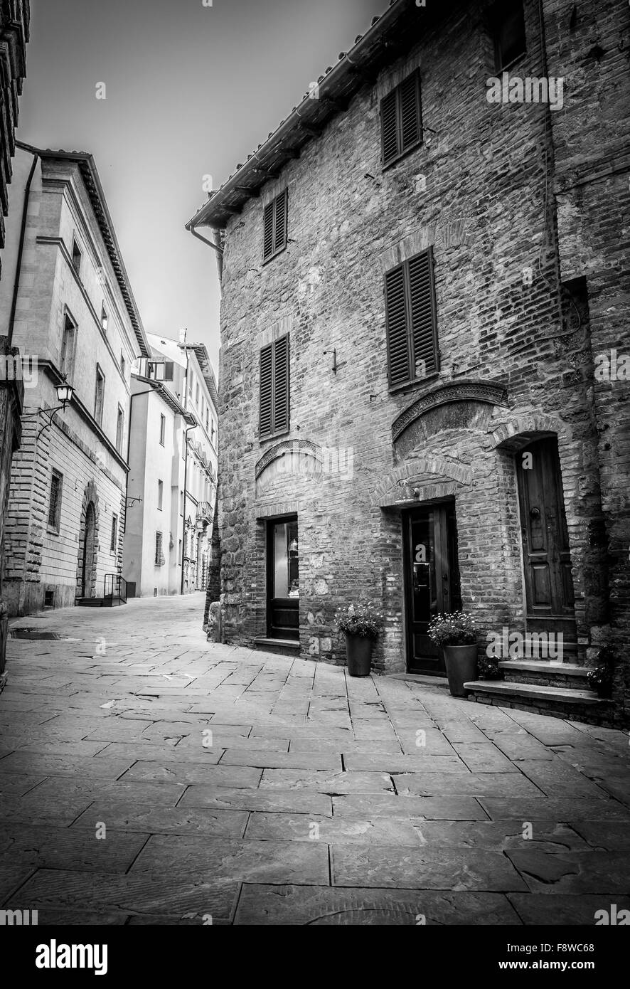 Beautiful street of captivating Montepulciano town in Tuscany, Italy ...