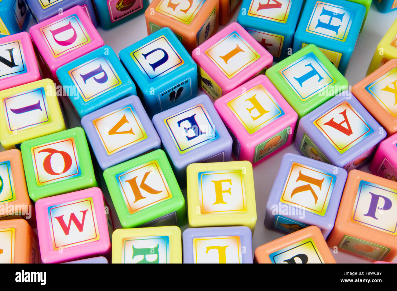 Learning and education concept - pile of alphabet blocks Stock Photo ...