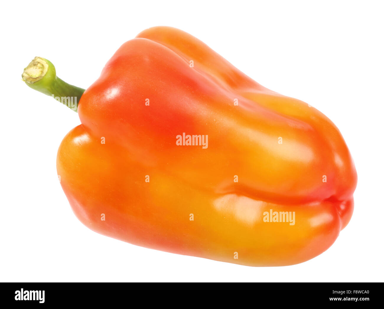 Single red-orange fresh pepper Stock Photo - Alamy
