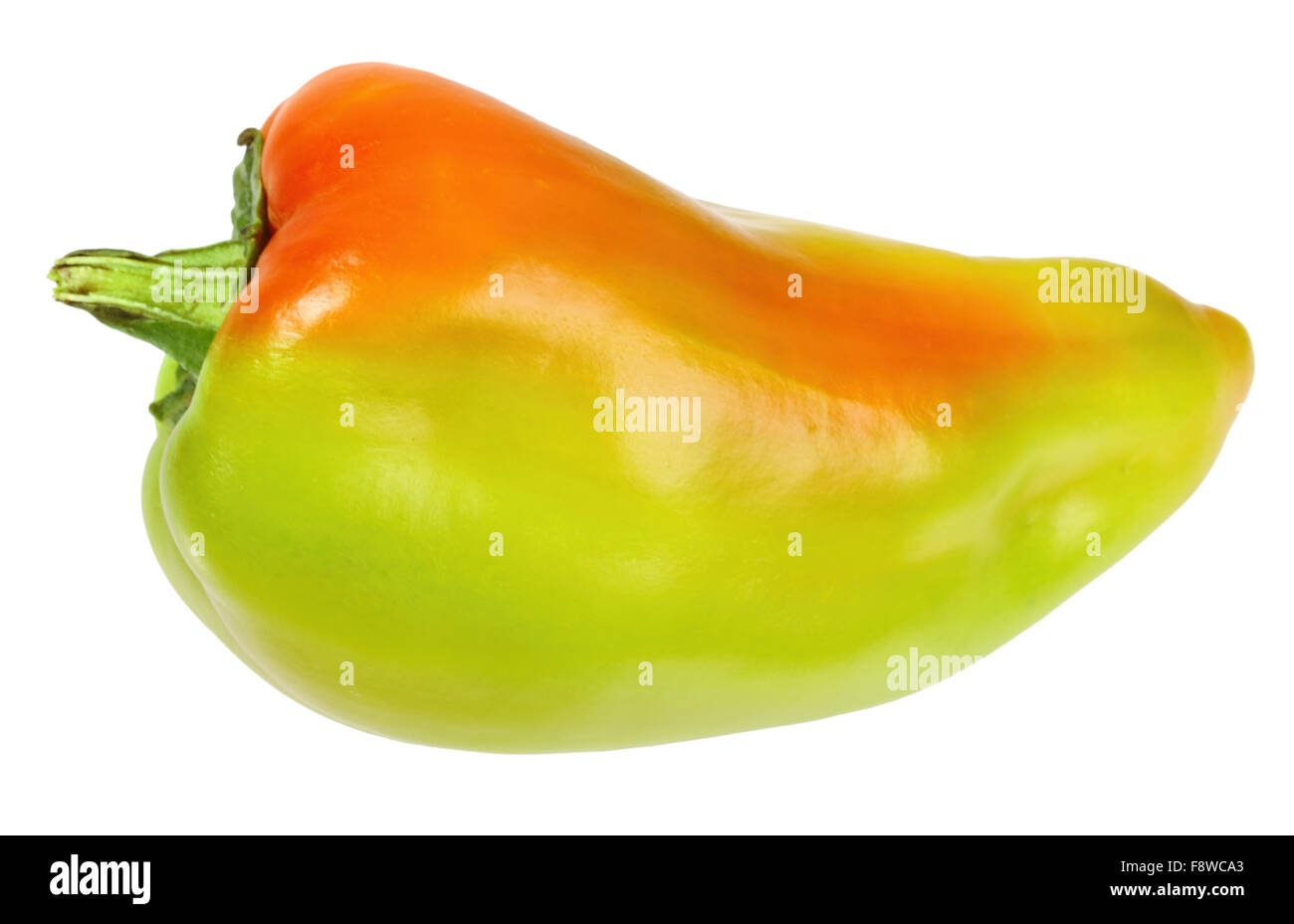 Single green-red fresh pepper Stock Photo - Alamy