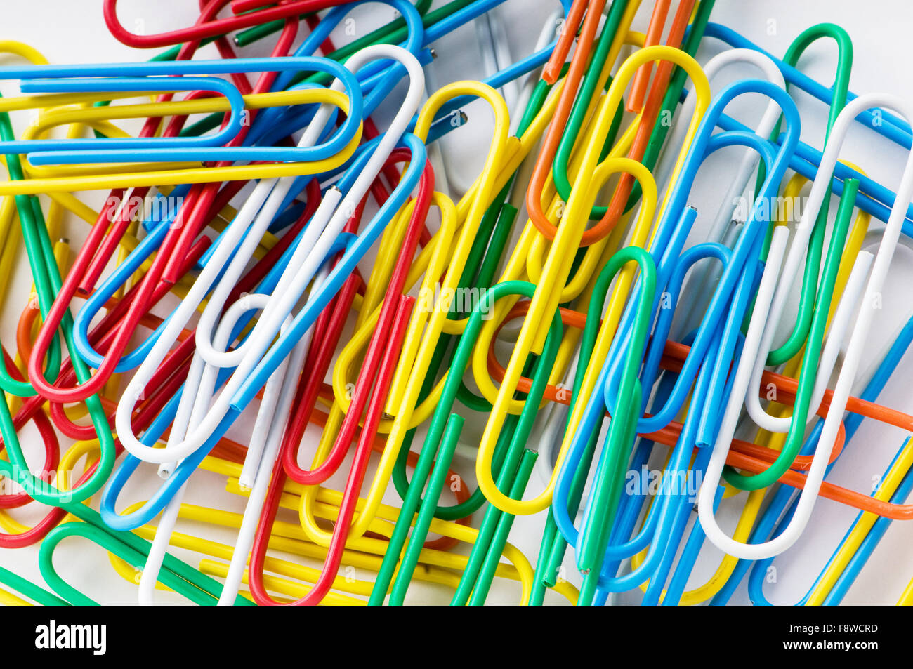 Close up of many colourful paper clips Stock Photo - Alamy