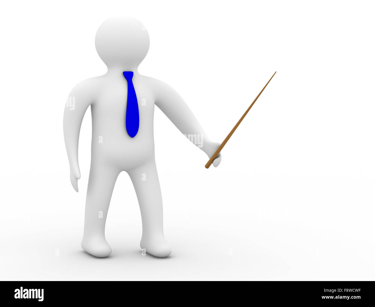 person with pointer on white background. Isolated 3D image Stock Photo ...